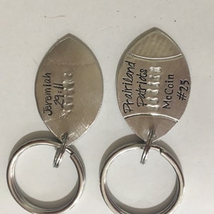 Football Dad Keychain Custom Hand Stamped Pewter Keychain - Etsy