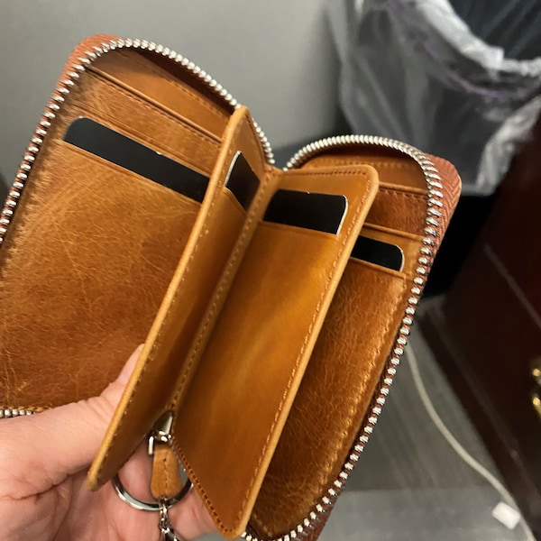 Keychain Wallet, Leather Cardholder, Credit Card Holder, Mini Wallet ...