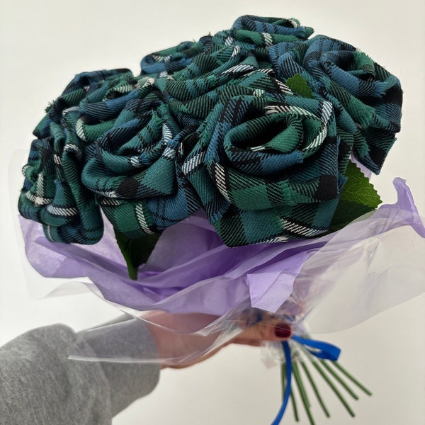 Love of Scotland Tartan Stem Rose - Etsy