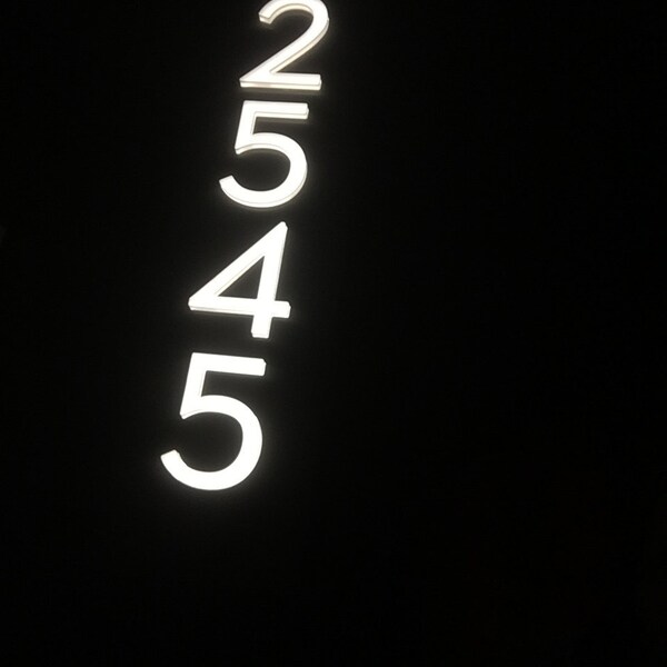 Bespoke Custom LED House Number Sign - Vertical, 4" Numbers, Black ...