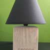 Table Lamp / Rustic Reclaimed Wood Block Table Lamp / Old Wood Block ...