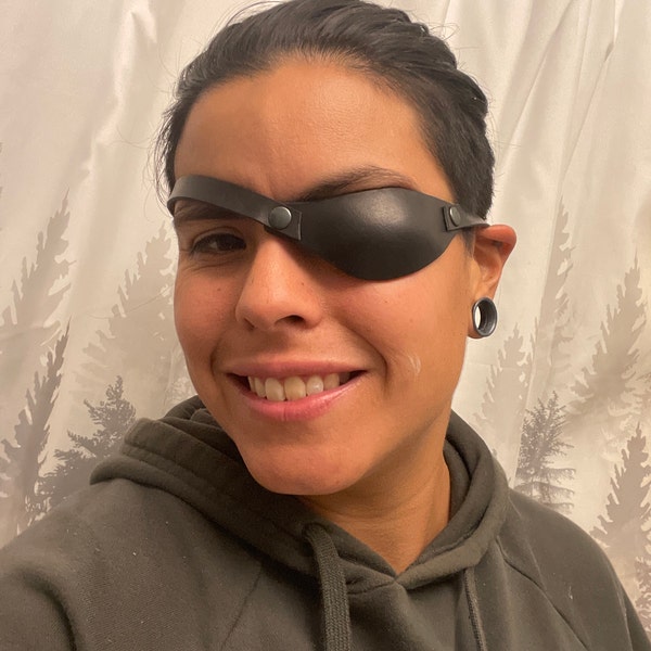 Slim Leather Eye Patch With Adjustable Buckle for Unisex - Will Work ...