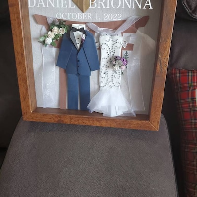 Personalized Bride and Groom Frame, Paper Anniversary Gift, First ...