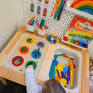 FLISAT/ TROFAST Coloured Large Ball Table Insert or Tub. Wooden Insert ...