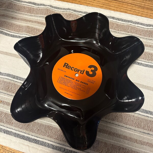 Vinyl Record Bowl | Handmade From Upcycled Records - Etsy