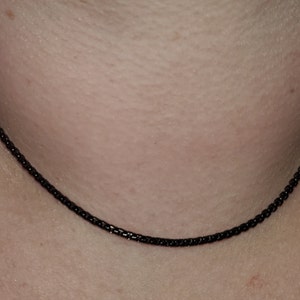 Black Stainless Steel Box Chain Necklace Bar Chain Military - Etsy