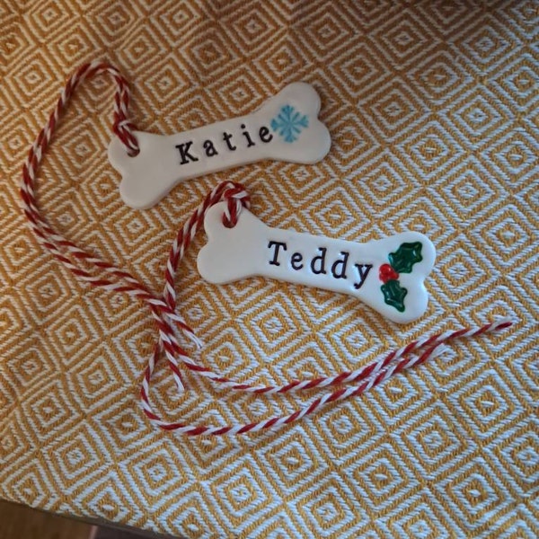 Dog Bone Personalised Clay Decorations - Pets, Personalised, Handmade ...