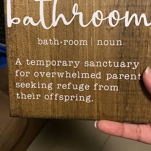 Bathroom Definition Sign - Parents Bathroom Sign - Freestanding Sign ...