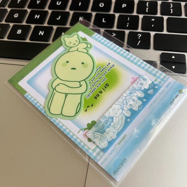 Love My Puter Green Guy Sticker, Cute Blind Box Sticker, Trinket ...
