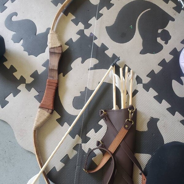 Sturdy Wooden Sword With Leather Wrapped Handle - Etsy