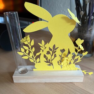 Plotterdatei SVG, DXF, PNG Hase in Blumen aus Papier zum selber basteln ...