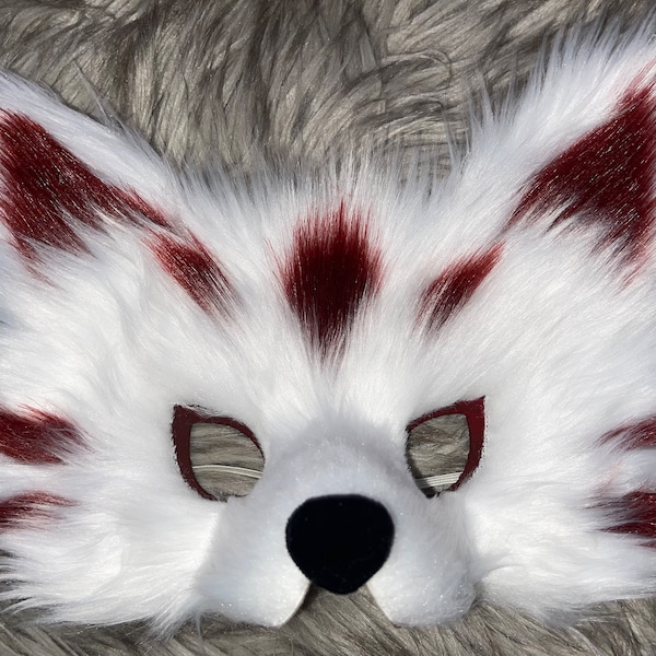 Faux Fur Kitsune Fox Mask, Handmade - Etsy