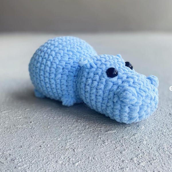 Happy the Hippo, NO-SEW Crochet Amigurumi PDF Pattern, Adorable Cute ...