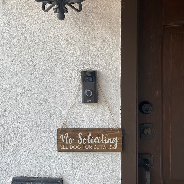 No Soliciting See Dog for Details | No Soliciting Wood Sign | Funny No ...