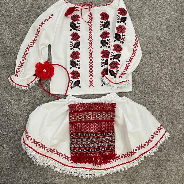 Romanian Traditional Blouse /romania Shirt/moldavian Suit/romanian ...