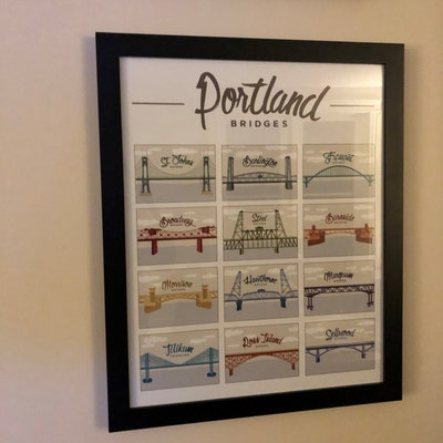 Portland Bridges / Illustrated Print / Portland, Oregon Poster - Etsy