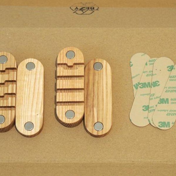 Wooden Cable Holder Mahogany Walnut Cherry | Desk Wire Organizer ...
