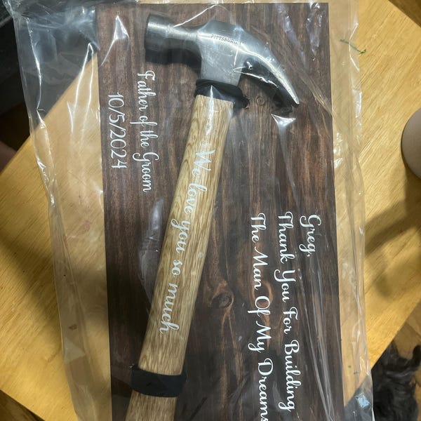 Father of the Bride Wooden Sign & Hammer-father of the Bride Gift ...