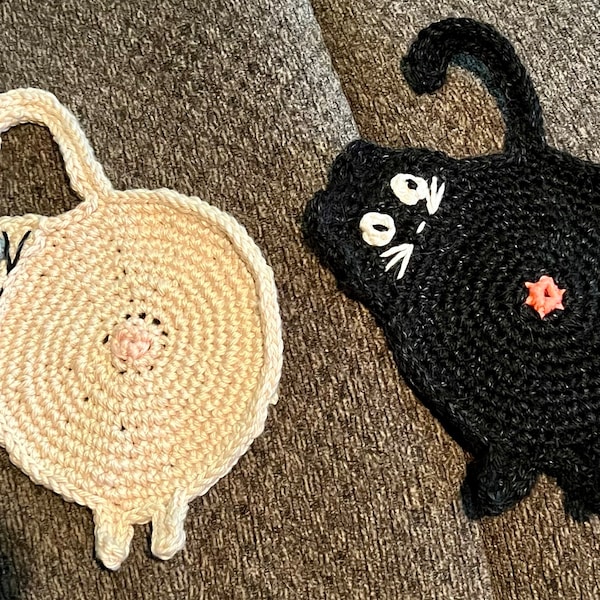 Cat Coaster Crochet Pattern PDF Crochet Cat Drink Coaster Pattern Fat ...