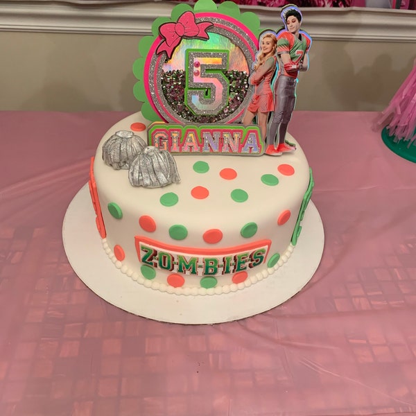 ZOMBIES Shaker Cake Topper - Inspired by Disney Z-O-M-B-I-E-S Birthday ...