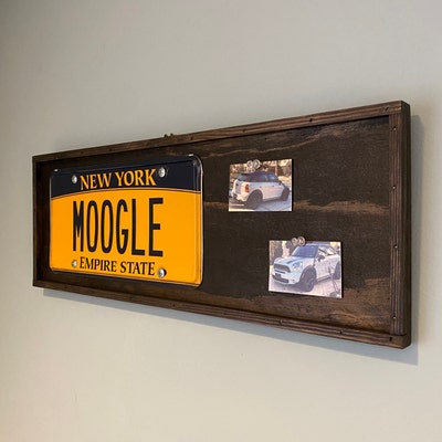Rustic Custom Frame Display for a License Plate and a 5x7 Photo. Empty ...
