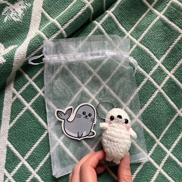 Mini Seal Plush | Handmade Seal Keychain | - Etsy