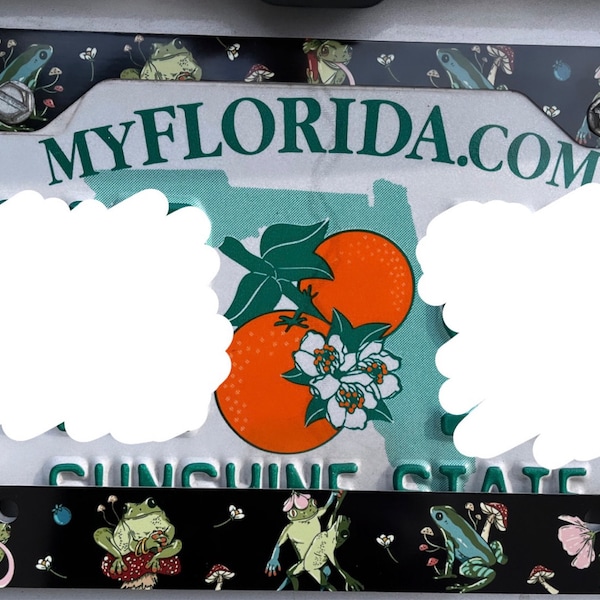 Frog License Plate Frame, Cute Cottagecore Frogs License Plate Cover ...