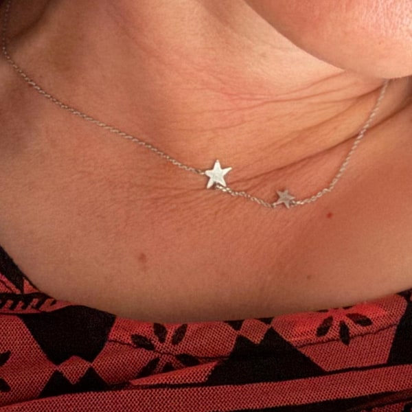 Gold Two Star Necklace, the Double Star Necklace, You Are a Star ...