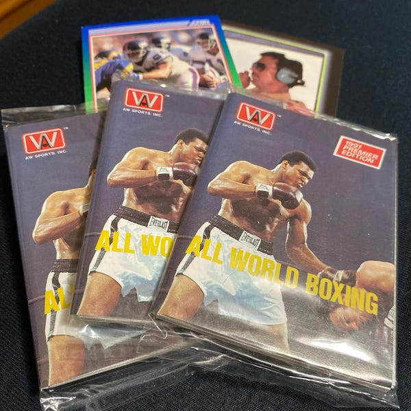 3 Packs of All World Boxing Vintage Trading Cards. 1991 Premier Edition. Released by All World ...