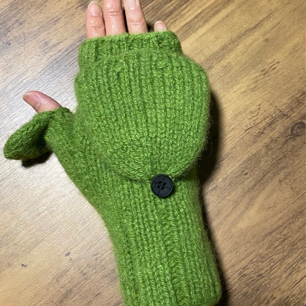 Convertible Mittens / Knit Wool Mittens / Hand-knitted and Felted ...