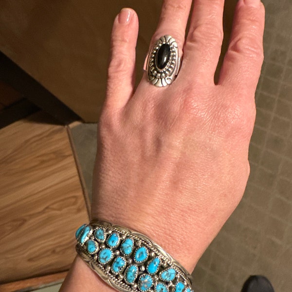 Bola Tie With Mohave Turquoise Stones and Sterling Silver Turquoise ...