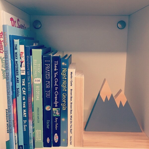 Gray Mountain Bookends, Bookends for Kids, Child Bookend, Mountain ...