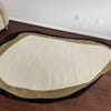 Kidney Shape Irregular Rug, Beige White Neutral Rug,premium Quality ...