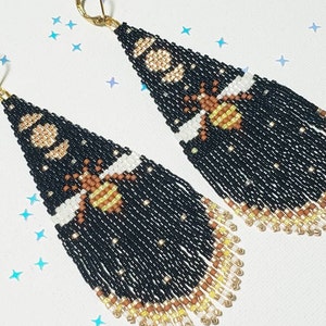 Howling Wolf Full Moon Seed Bead Earring Pattern Brick Stitch - Etsy