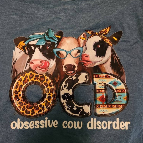 Obsessive Cow Disorder Cute Animal Lovers Sweatshirt, Patterned ...
