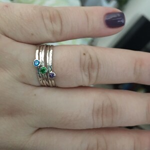 Stackable Birthstone Rings, Stackable Gemstone Rings, Birthstone Rings ...