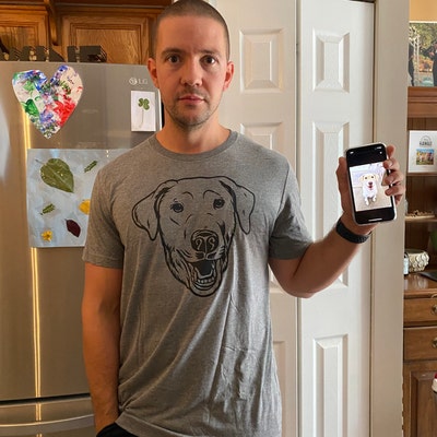 Dog Portrait Tee, Custom Pet Portrait Tee, Dog Lover Gift, Dog Mom ...