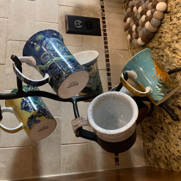 Iron Mug Tree – Holds 6 Mugs – Twig – American Made by Urban Forge ...