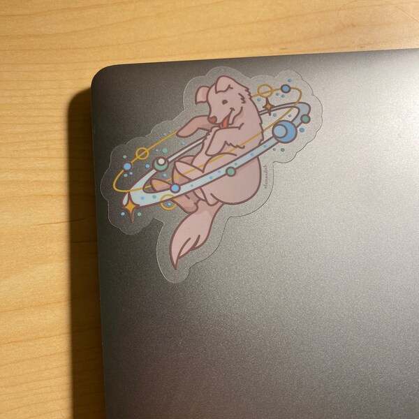 Cosmic Dog Clear Vinyl Sticker - Etsy