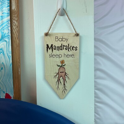 Hand Painted Baby Mandrake Sign Nursery Decor Tiny Crib - Etsy