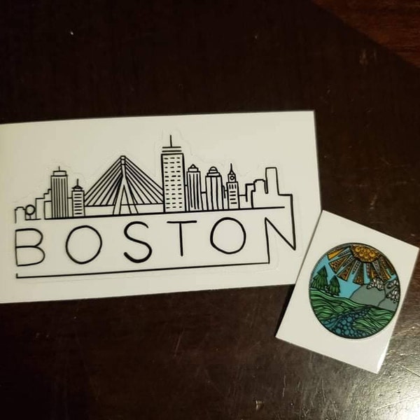 Boston Skyline Vinyl Sticker, Massachusetts, Best F'riend Gift ...