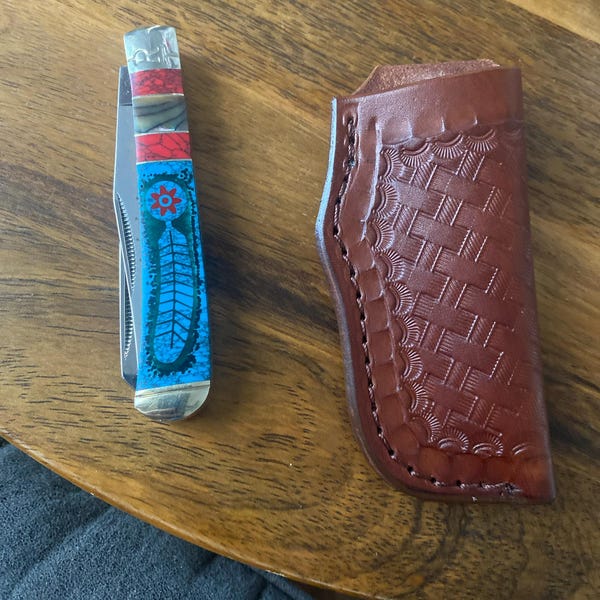Leather Knife Sheath for 4" Trapper 2c - Etsy