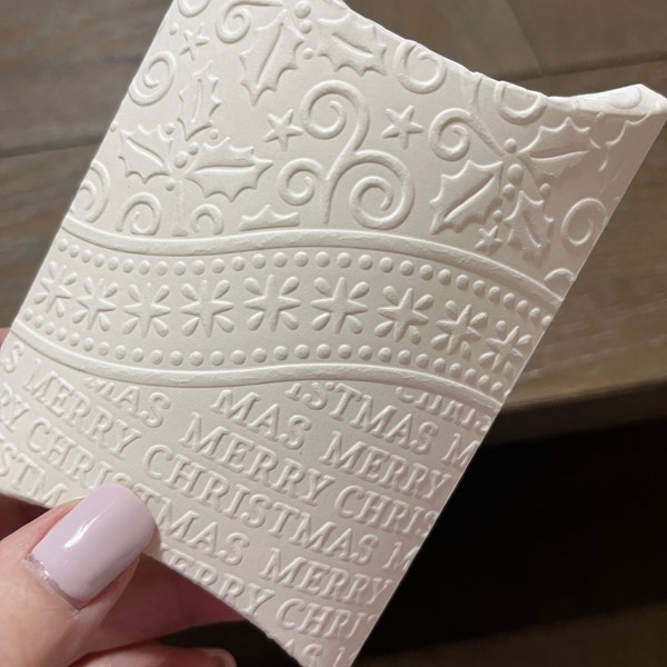 10 Mini Red Envelopes, Gift Card Holder, Embossed Xmas Envelope ...