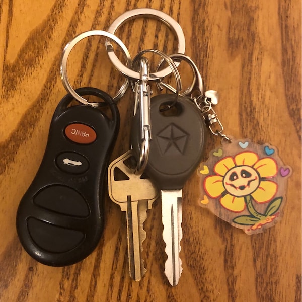 Undertale Flowey 1.5" Doubled Sided Acrylic Charm - Keychain or Cell ...