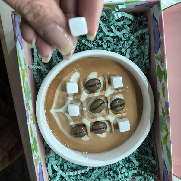MINI Latte Tic Tac Toe Game Set With Sugar Cubes and Coffee Beans Game Pieces - Etsy