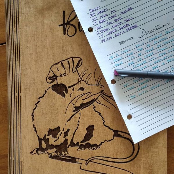 Handwritten Recipe Cookbook, Personalized Wooden Recipe Book, Binder ...