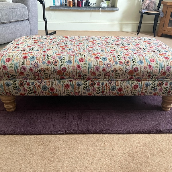Luxury Handmade Upholstered Footstool/coffee Table in Your Own Fabric ...