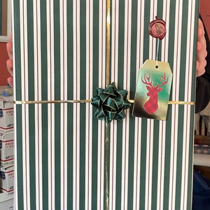 Striped Wrapping Paper Holiday Gift Wrap Green Gift Wrap Elegant ...