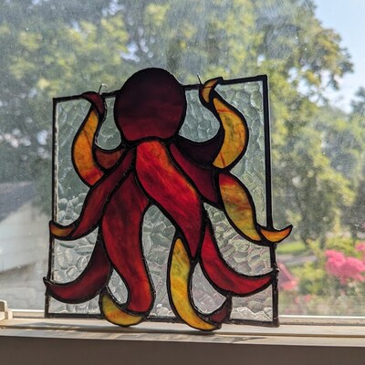 Octopus Stained Glass Pattern Sea Creature PDF Digital File Ocean ...