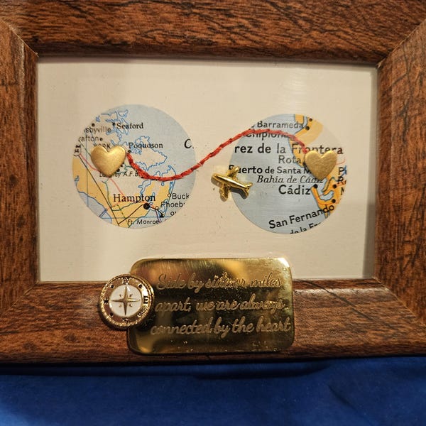 Long Distance Gift, Two Maps in One, Custom Map Gift, Maps in Frame ...